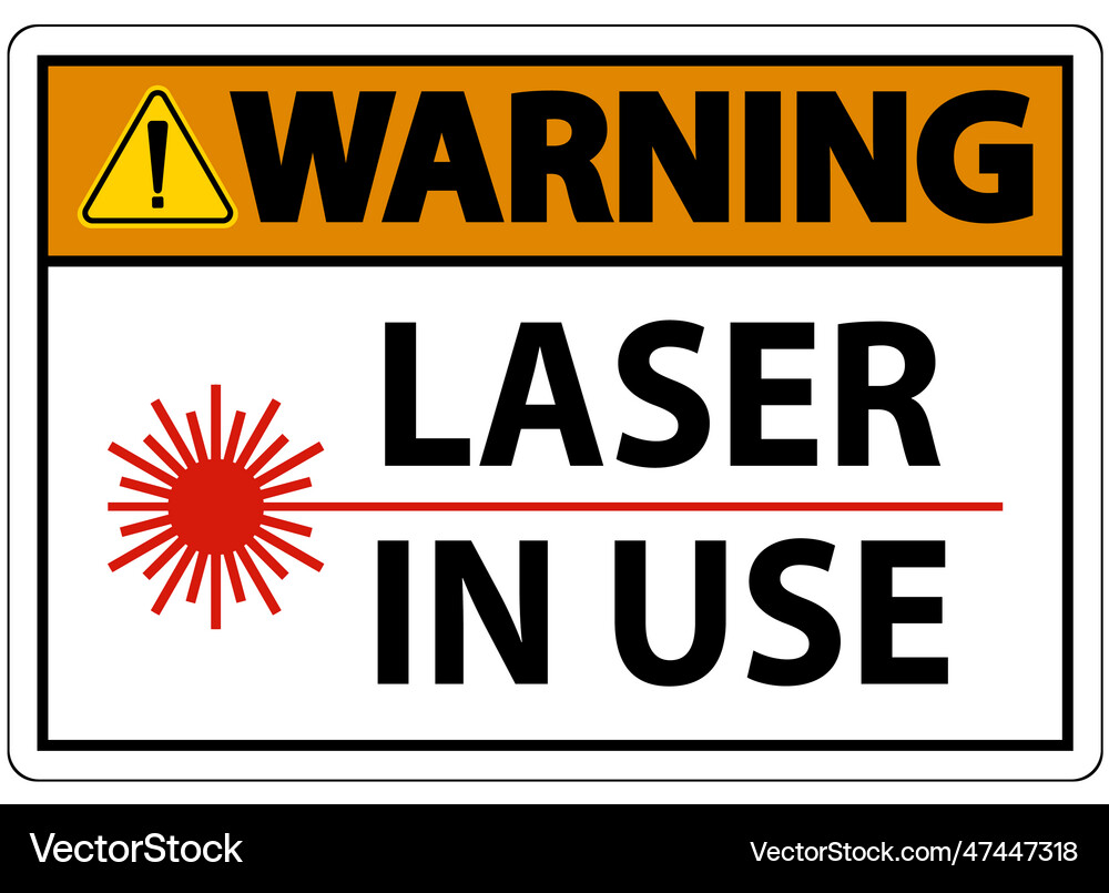 Warning laser in use symbol sign on white Vector Image