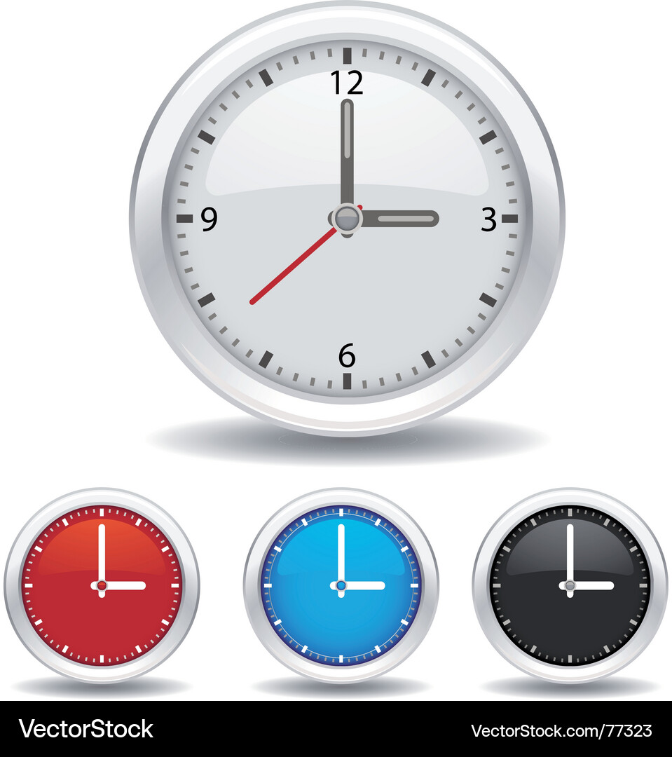 Analog clock Royalty Free Vector Image - VectorStock