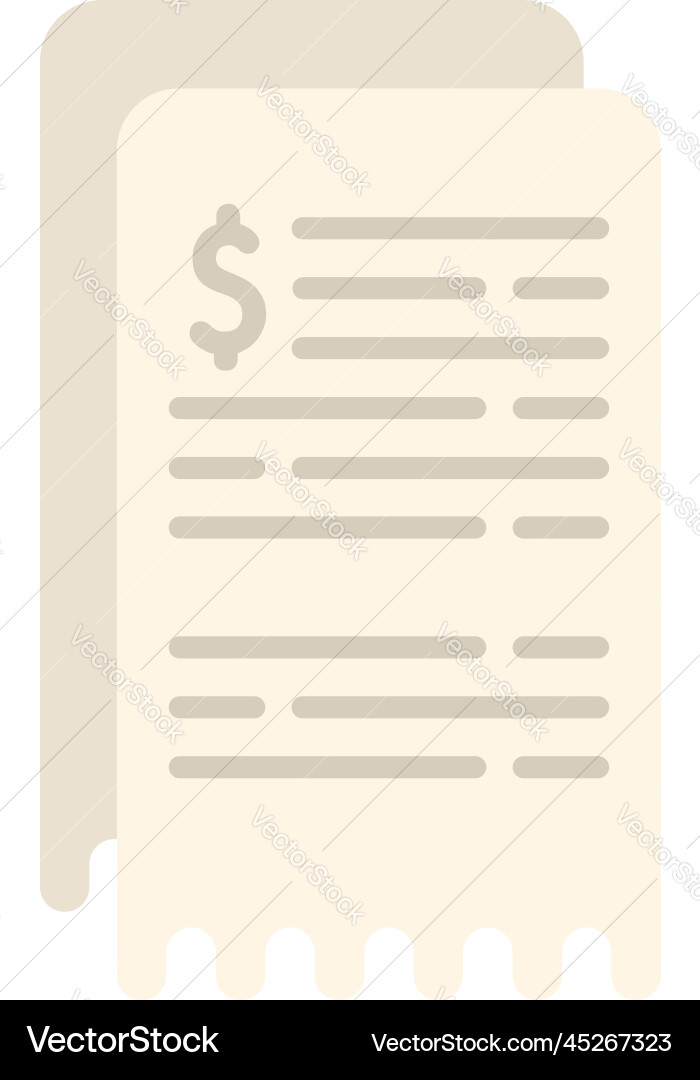 Bill paper icon flat finance payment Royalty Free Vector