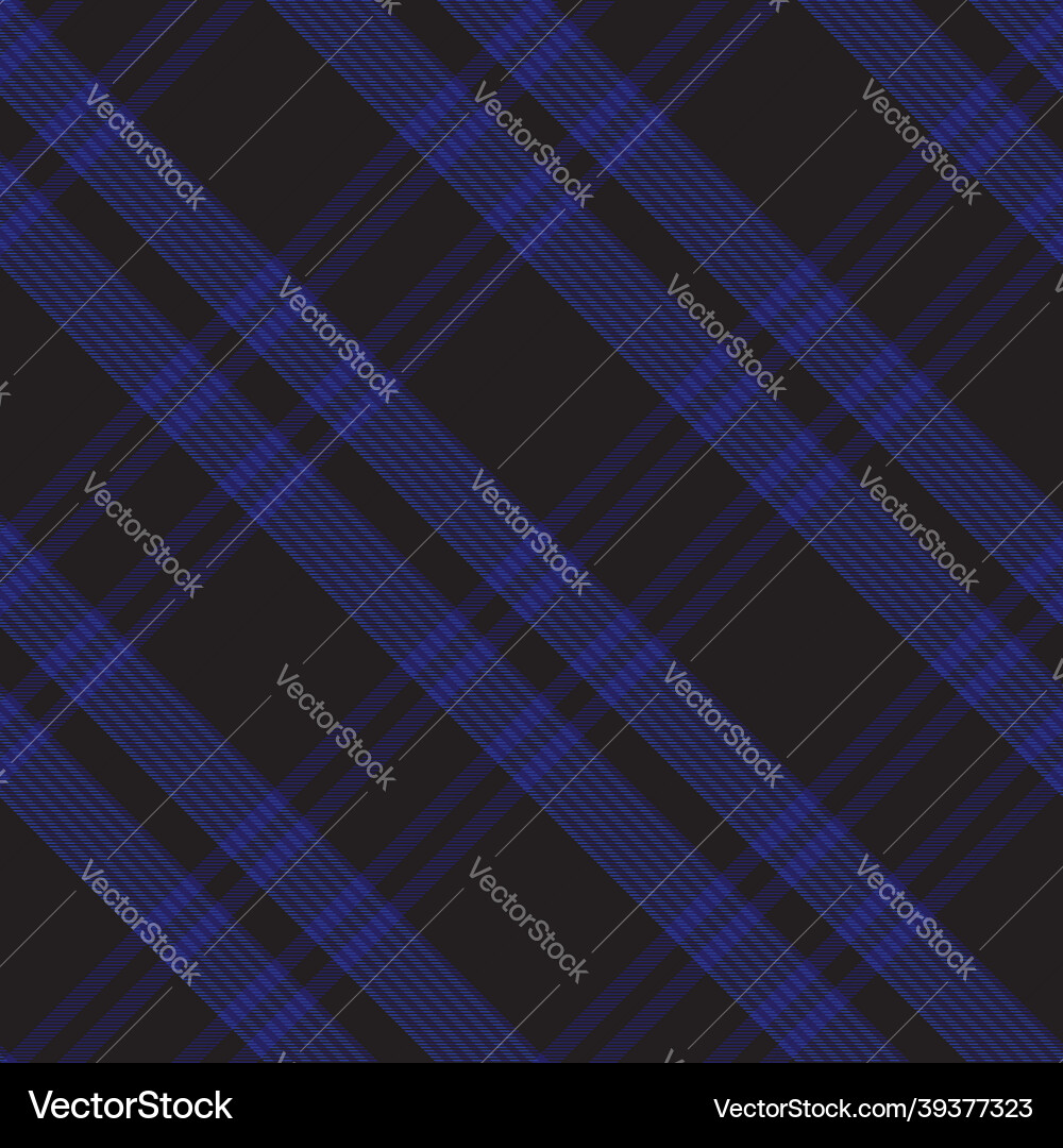 Blue diagonal plaid tartan textured seamless Vector Image