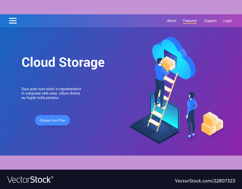 Cloud storage isometric design concept Royalty Free Vector Cloud storage isometric design concept Royalty Free Vector