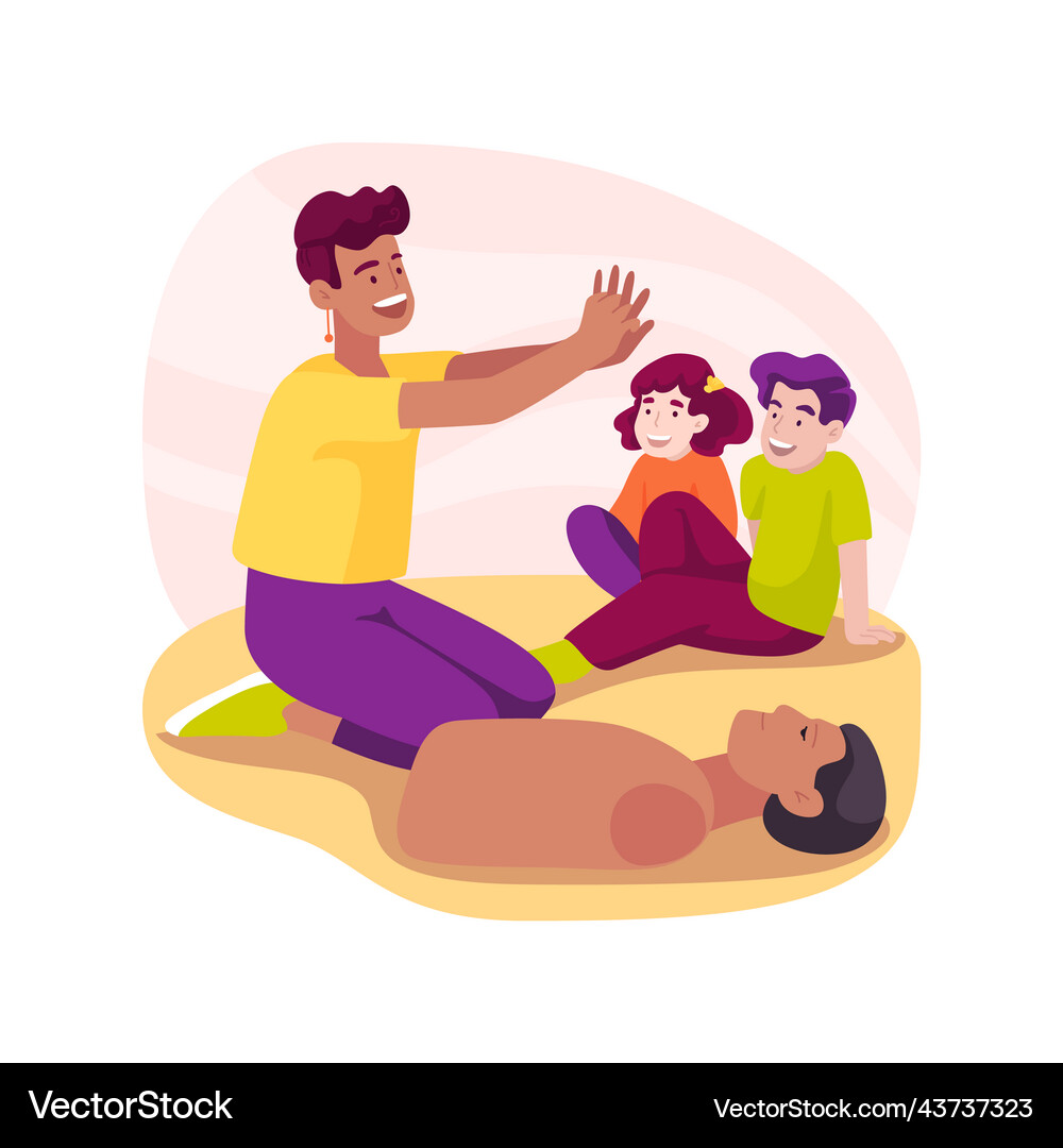 Cpr for a child isolated cartoon Royalty Free Vector Image