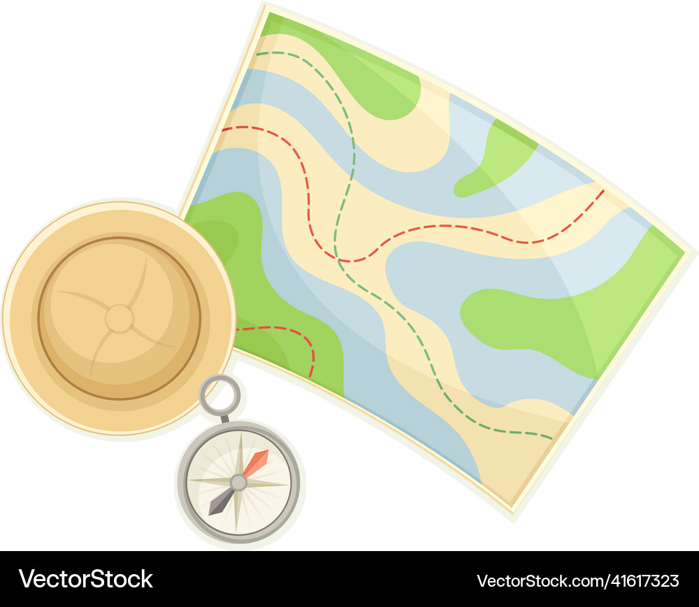 Expedition map depicting geography and route Vector Image