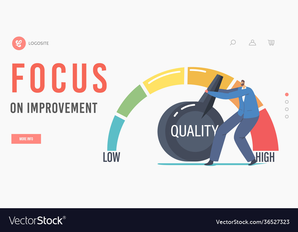 Focus on improvement landing page template tiny Vector Image Focus on improvement landing page template tiny Vector Image