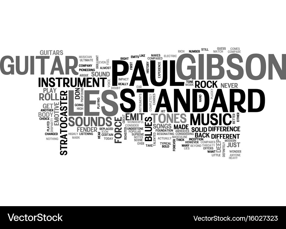 Gibson les paul standard text background word Vector Image