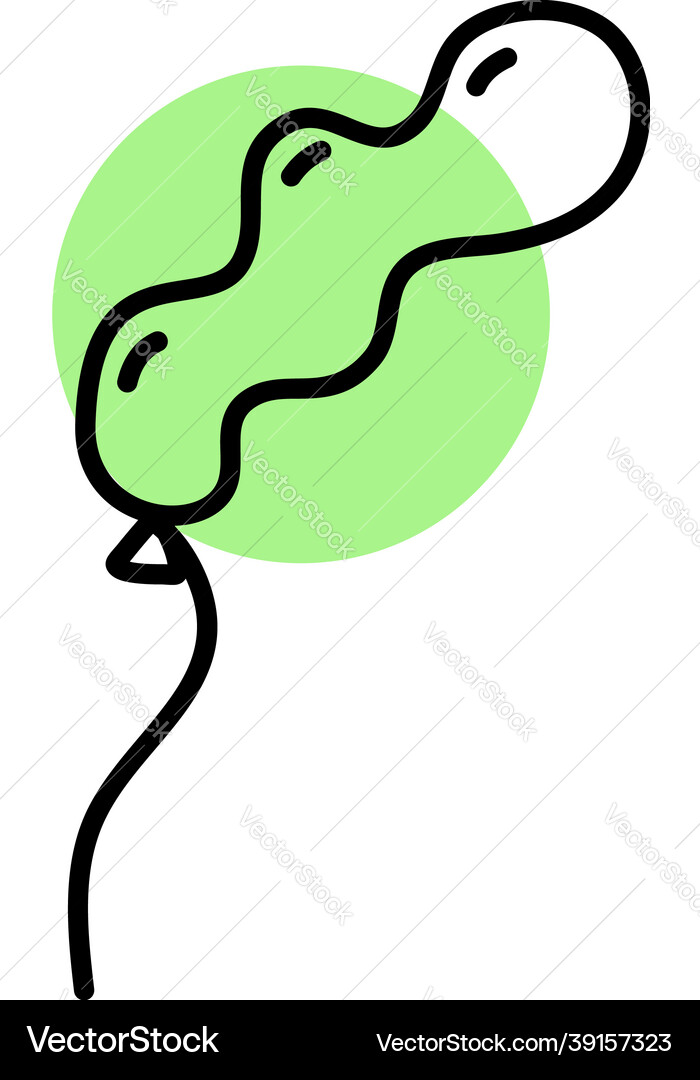 Green foil balloon on a white background Vector Image