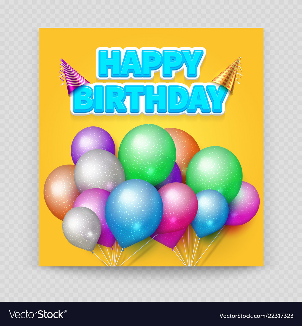 Happy Birthday Greeting Card Blank Paper Vector Image