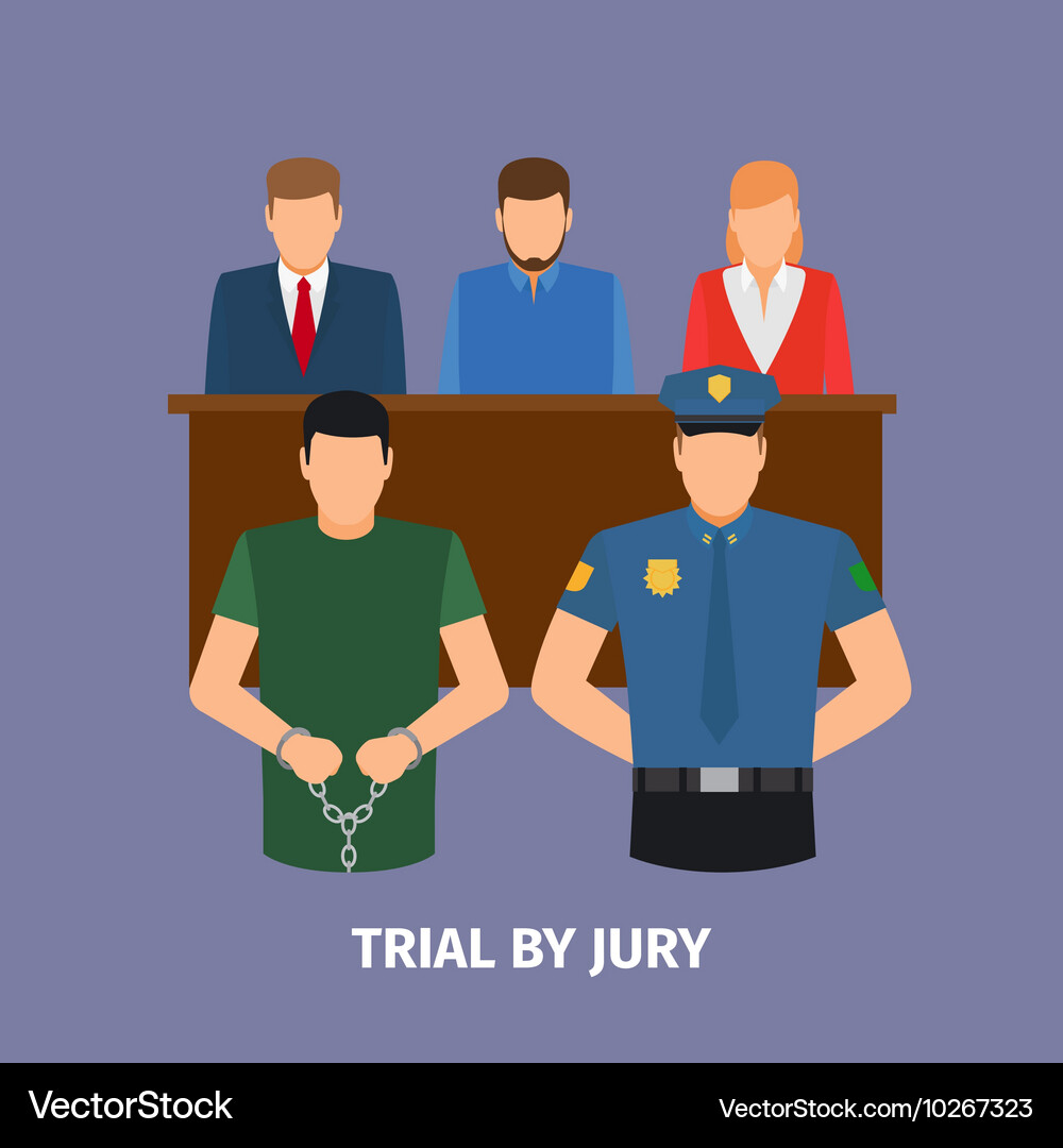 Law concept with jury trial Royalty Free Vector Image