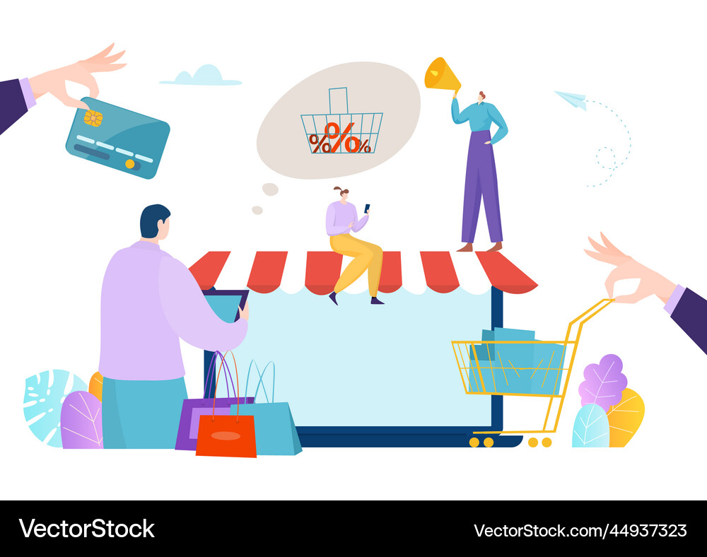 Modern technology online marketplace retail Vector Image