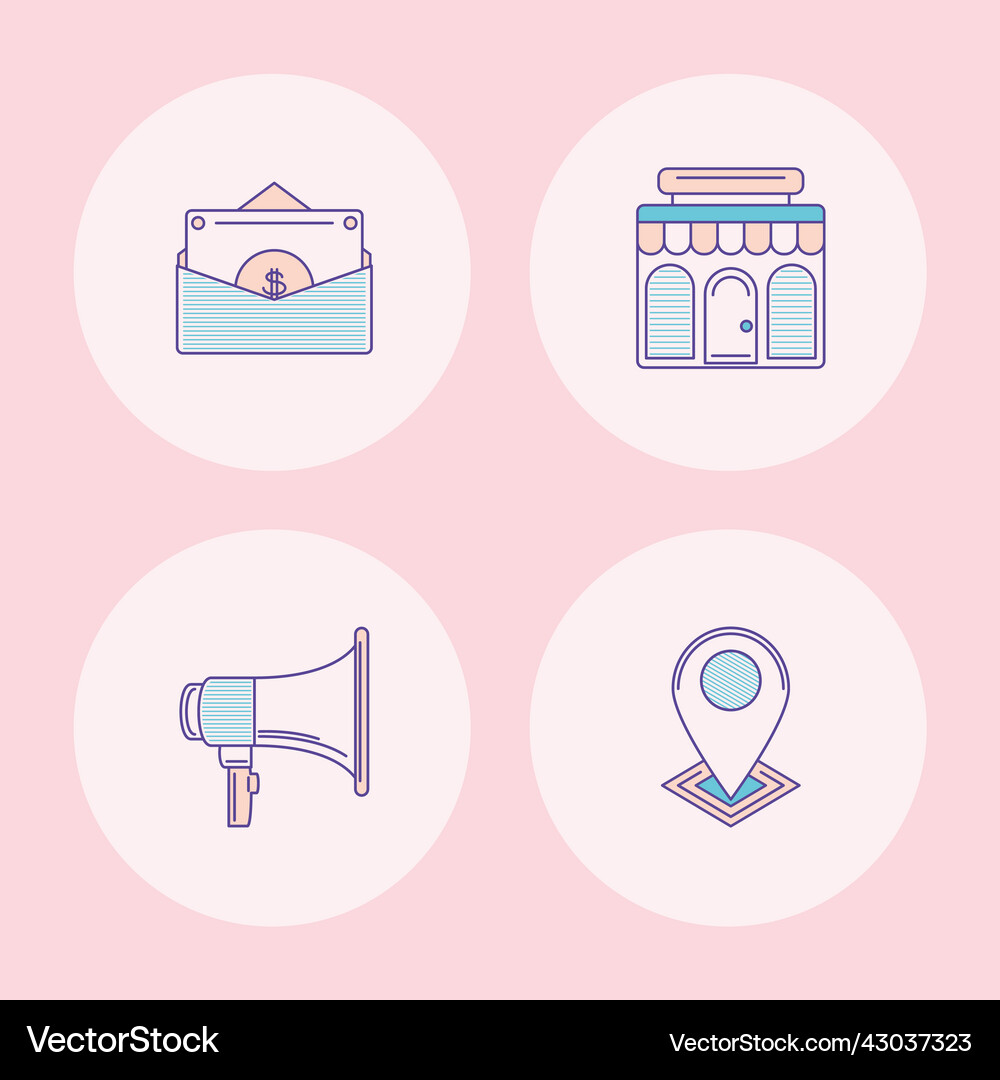 Set of marketing Royalty Free Vector Image - VectorStock