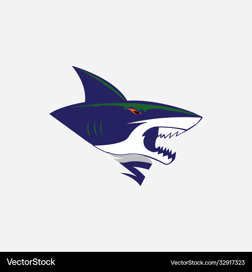 Shark mascot logo color design Royalty Free Vector Image
