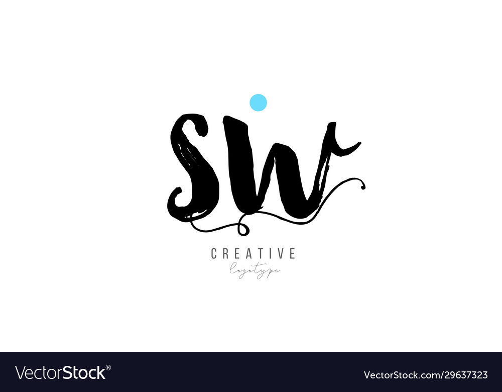 Sw s w vintage letter alphabet combination logo Vector Image