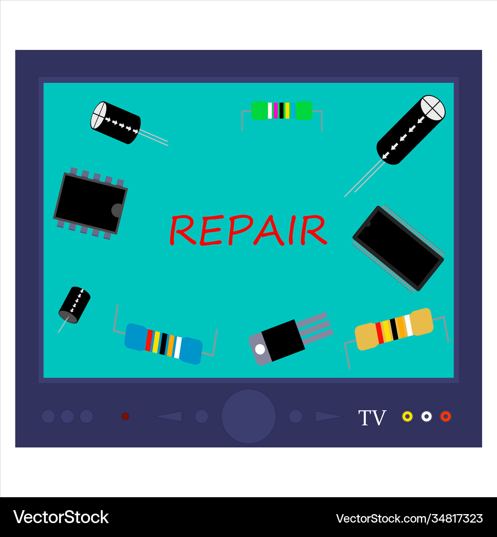 Tv repair service template for text Royalty Free Vector