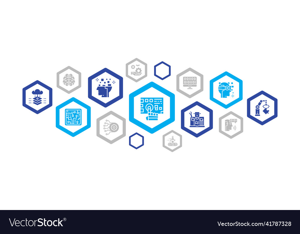 Artificial intelligence color icon banner design Vector Image Artificial intelligence color icon banner design Vector Image