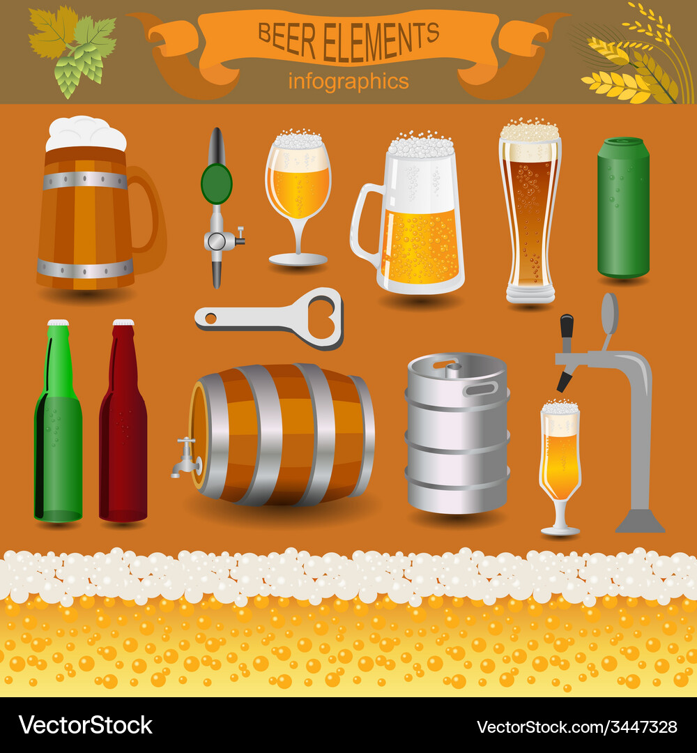 Beer infographics set elements for creating your Vector Image