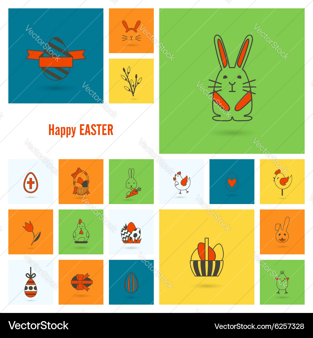 Celebration easter icons Royalty Free Vector Image