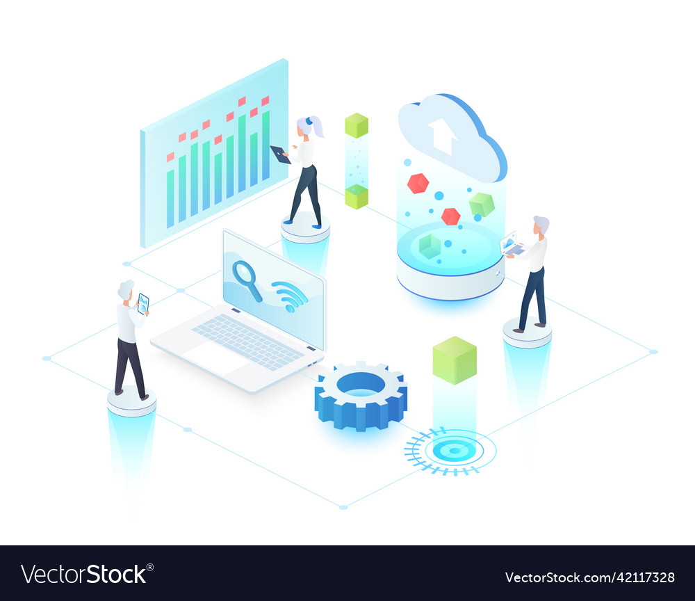 Computing cloud service delivered over internet Vector Image