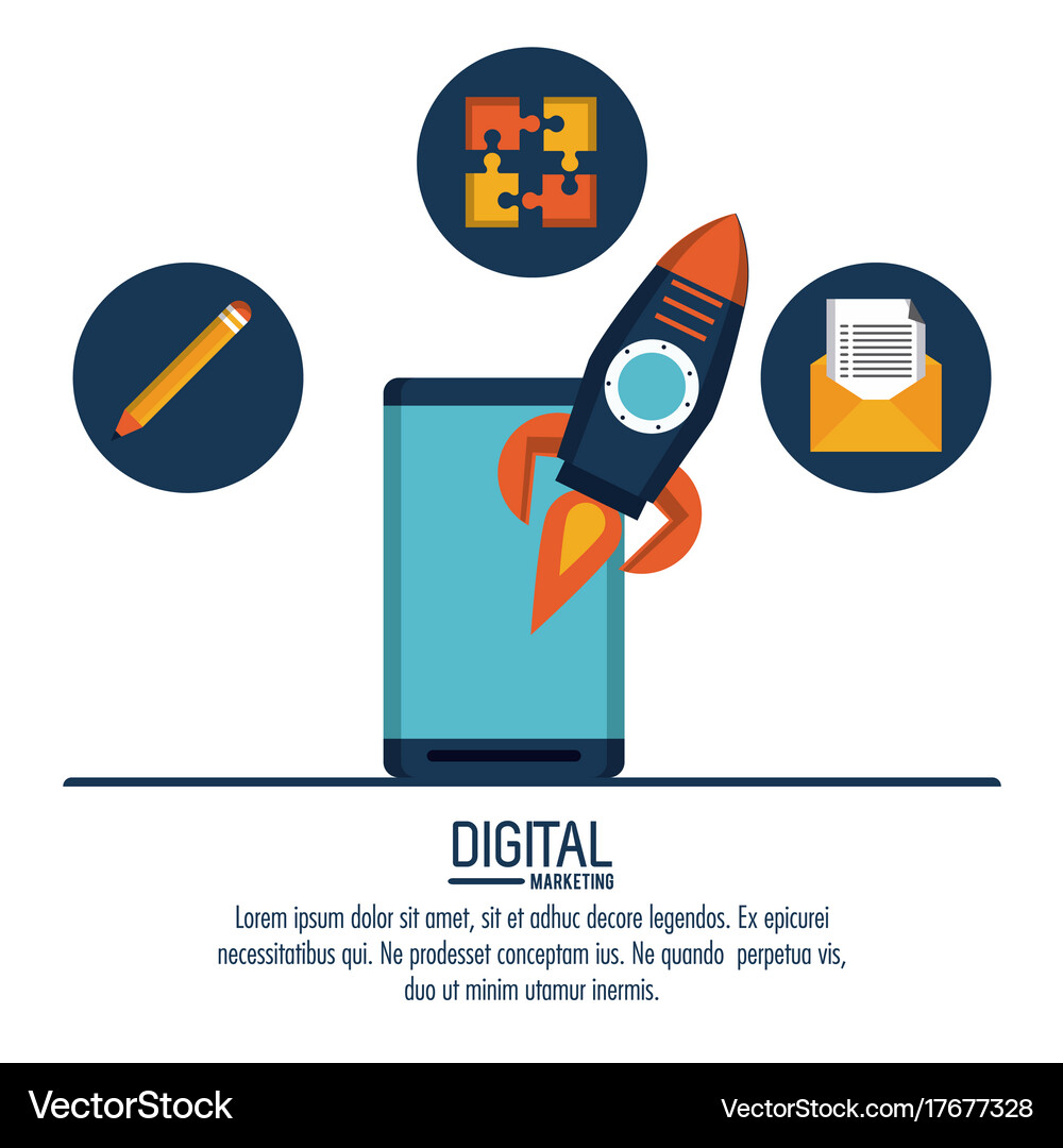 Digital marketing and advertising Royalty Free Vector Image