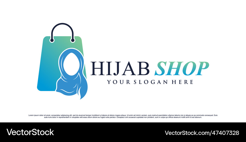 Hijab shop or store logo design Royalty Free Vector Image