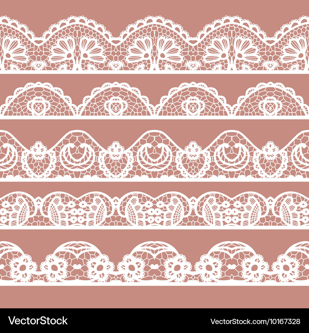 Set of beautiful lace trims Royalty Free Vector Image
