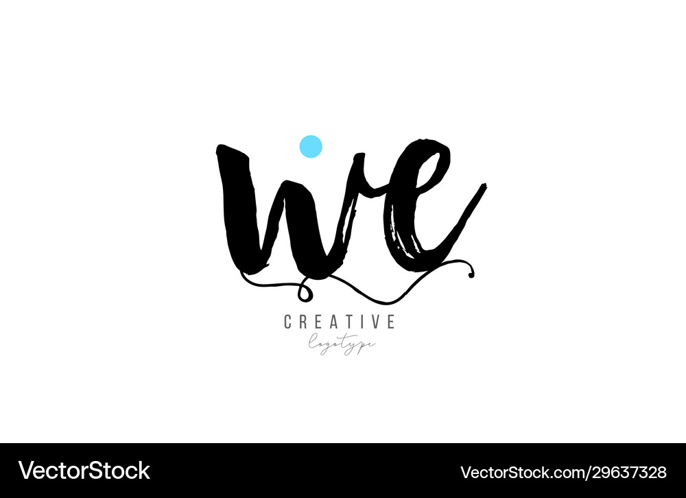 We w e vintage letter alphabet combination logo Vector Image