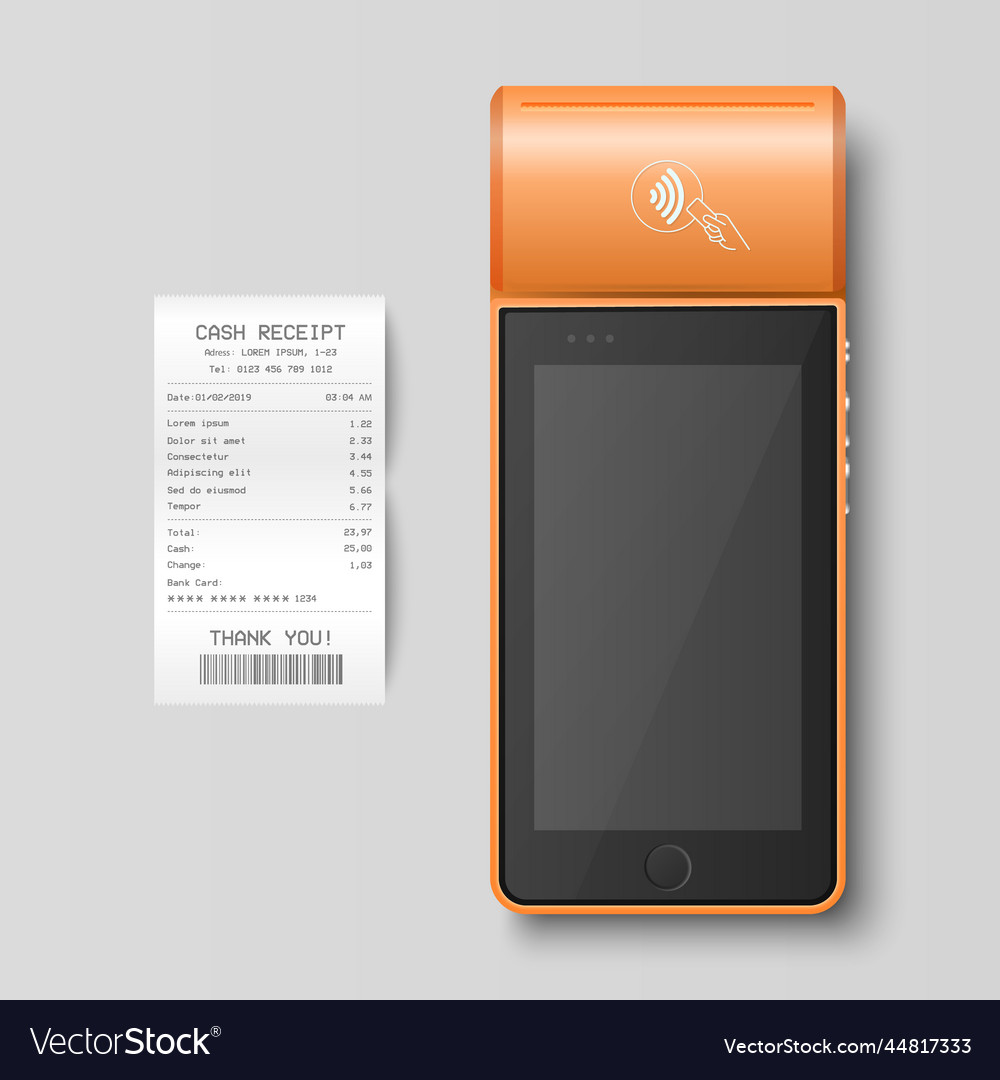 3d nfc payment machine with approved status Vector Image