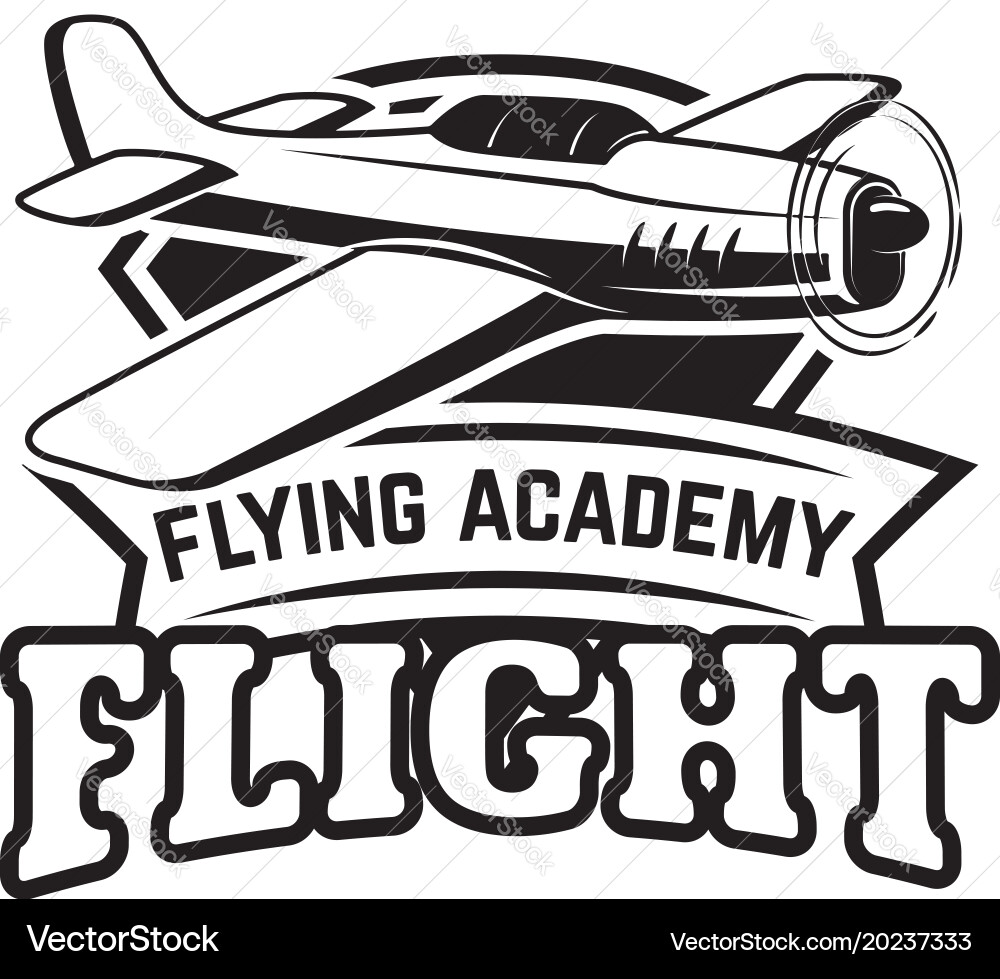 Aviation training center emblem template with Vector Image