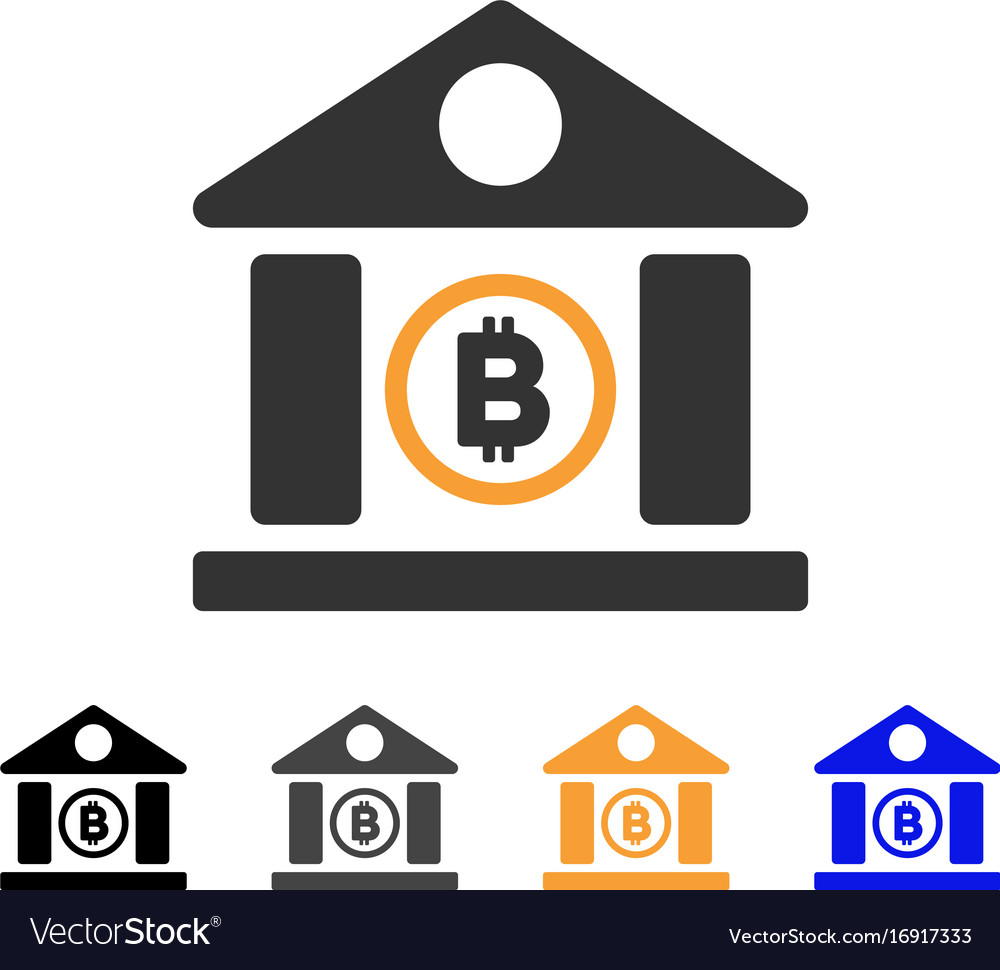Bitcoin bank building icon Royalty Free Vector Image Bitcoin bank building icon Royalty Free Vector Image