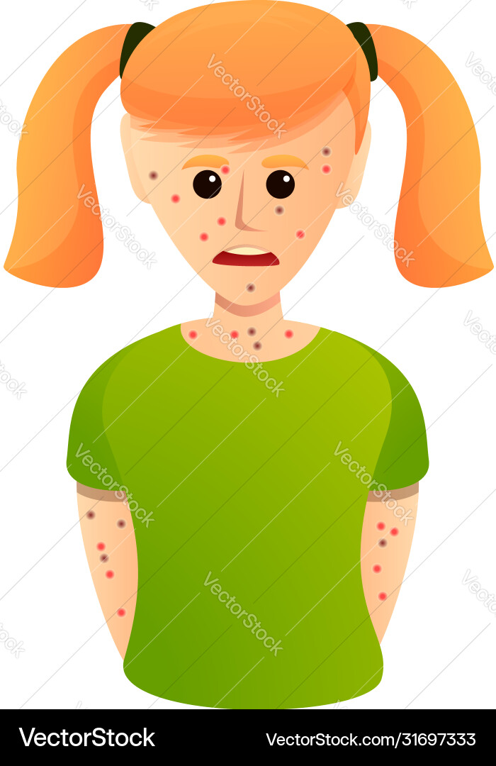Chicken pox baicon cartoon style Royalty Free Vector Image