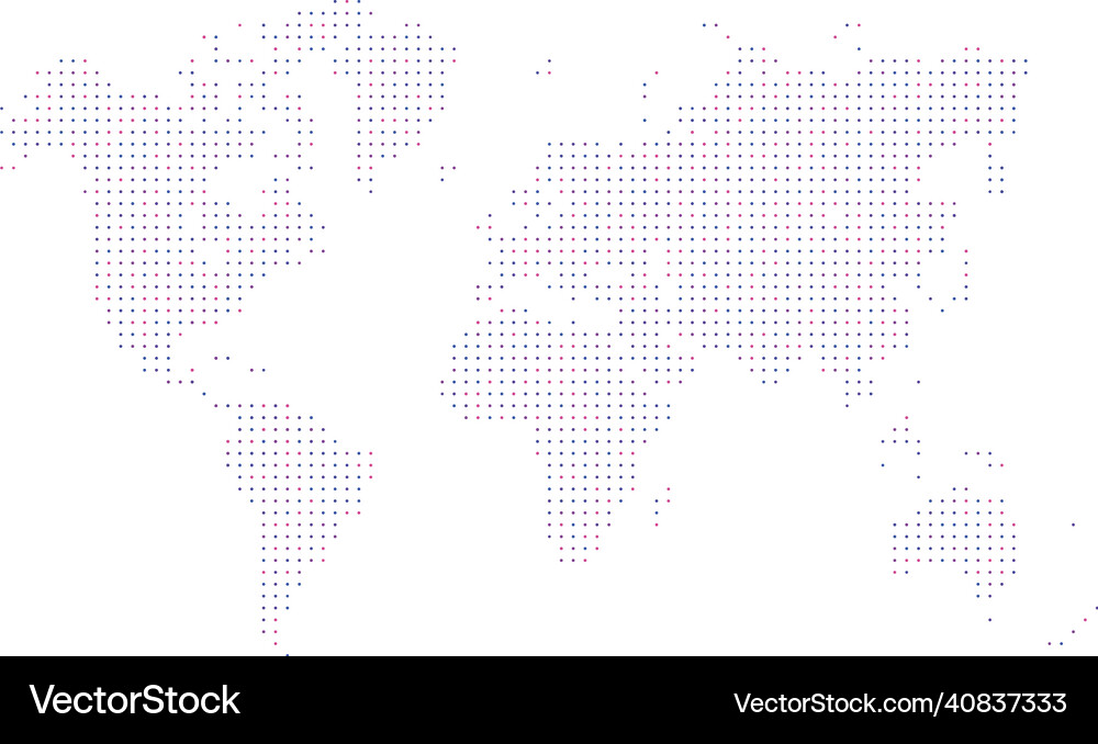Color dotted map of world Royalty Free Vector Image