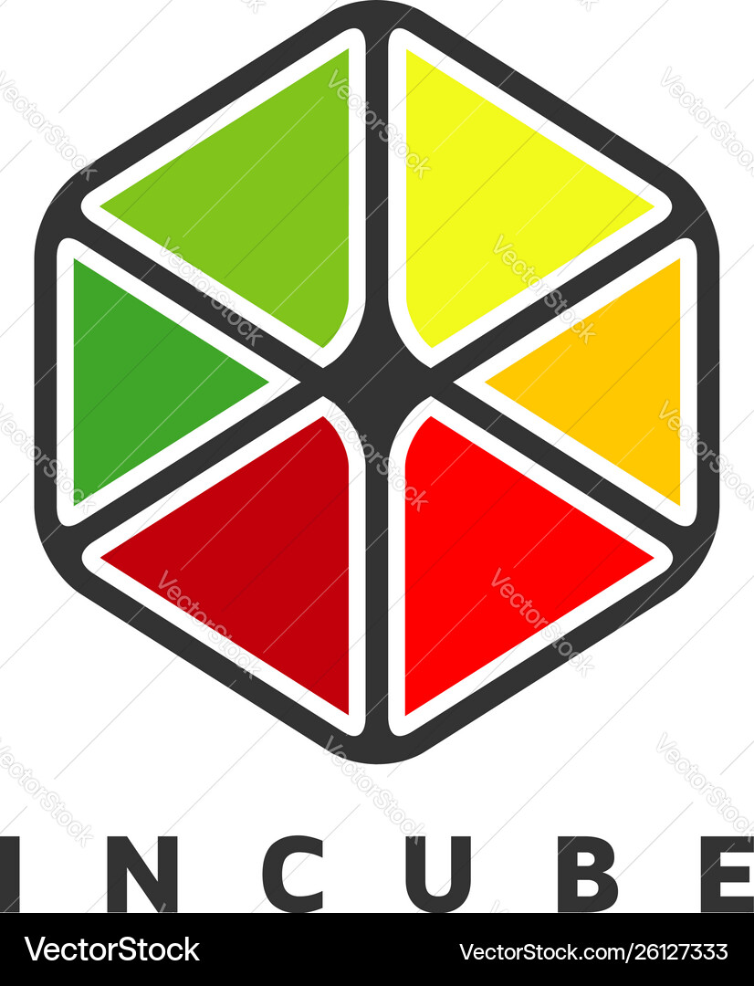 Colorful cube logo sign symbol icon Royalty Free Vector