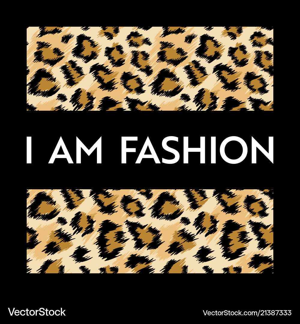 Fashion design print with leopard pattern african Vector Image