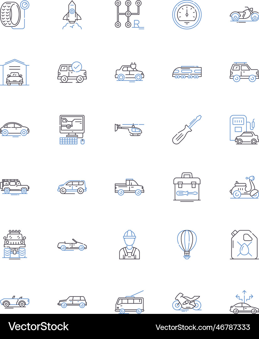 Freight shipping line icons collection logistics Vector Image