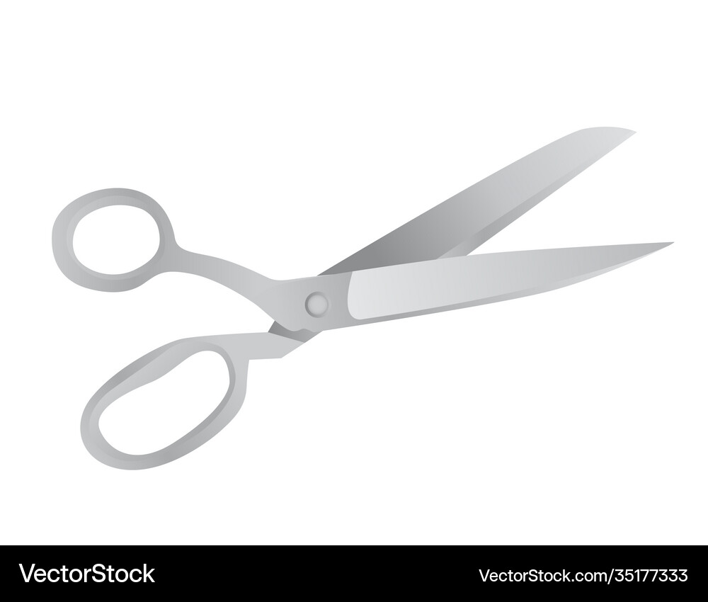 Steel scissors icon isotared on white background Vector Image