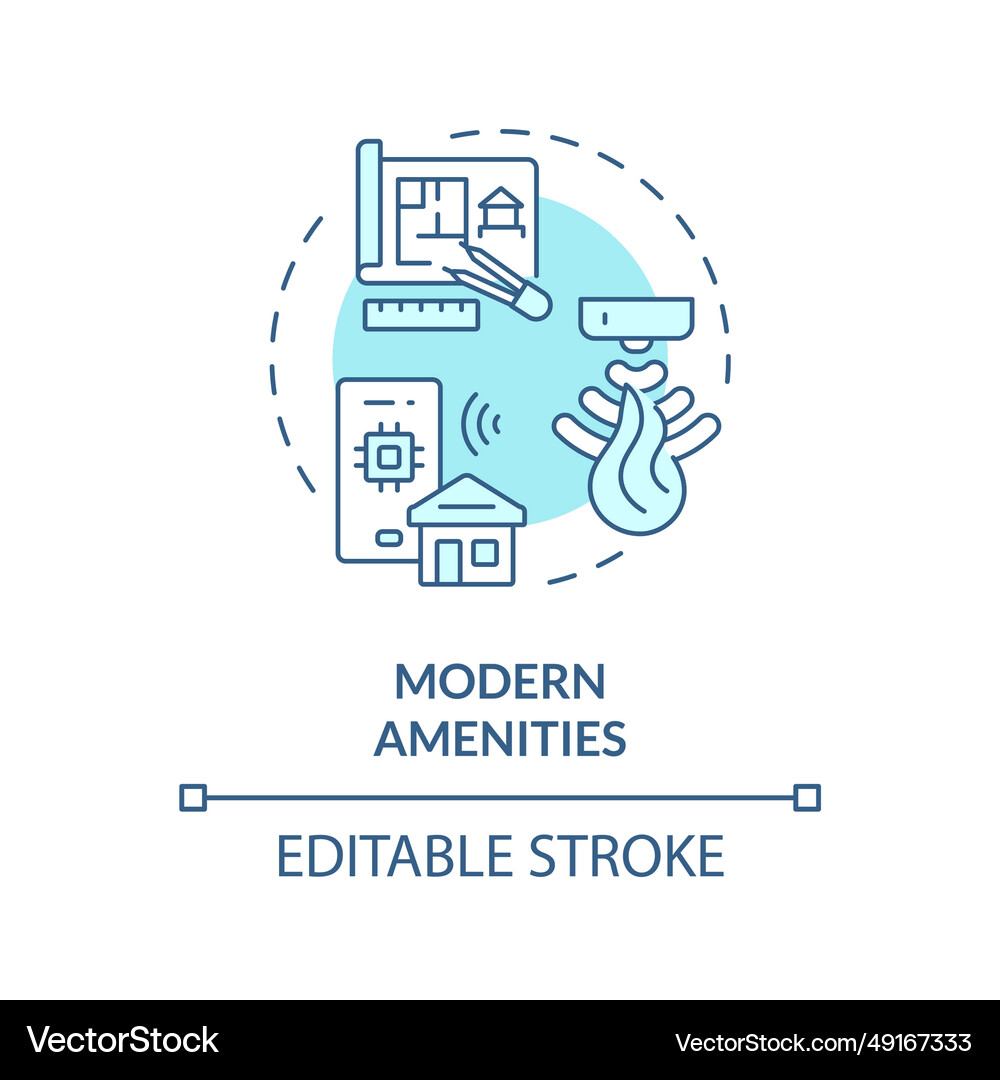 Thin line blue icon modern amenities concept Vector Image
