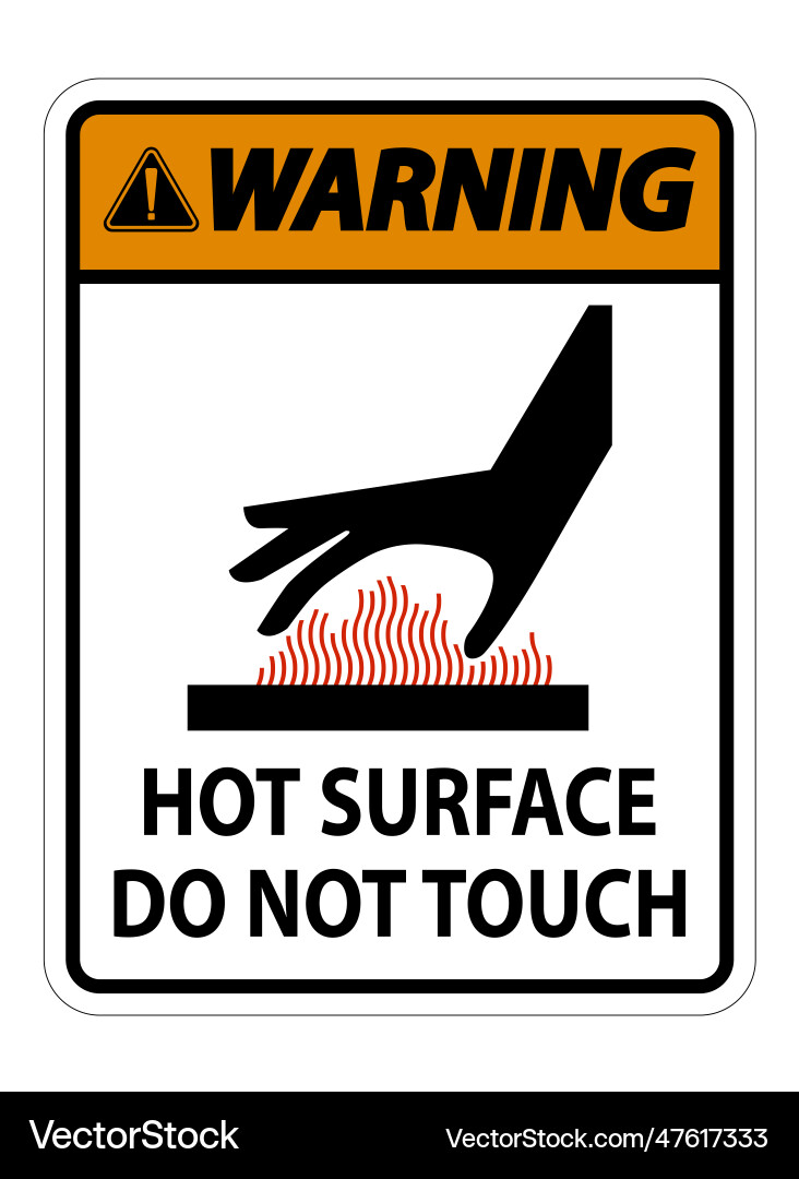 Warning burn hazardhot surfacedo not touch symbol Vector Image