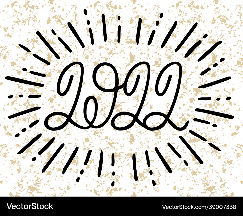 2022 hand drawn lettering greeting card Royalty Free Vector