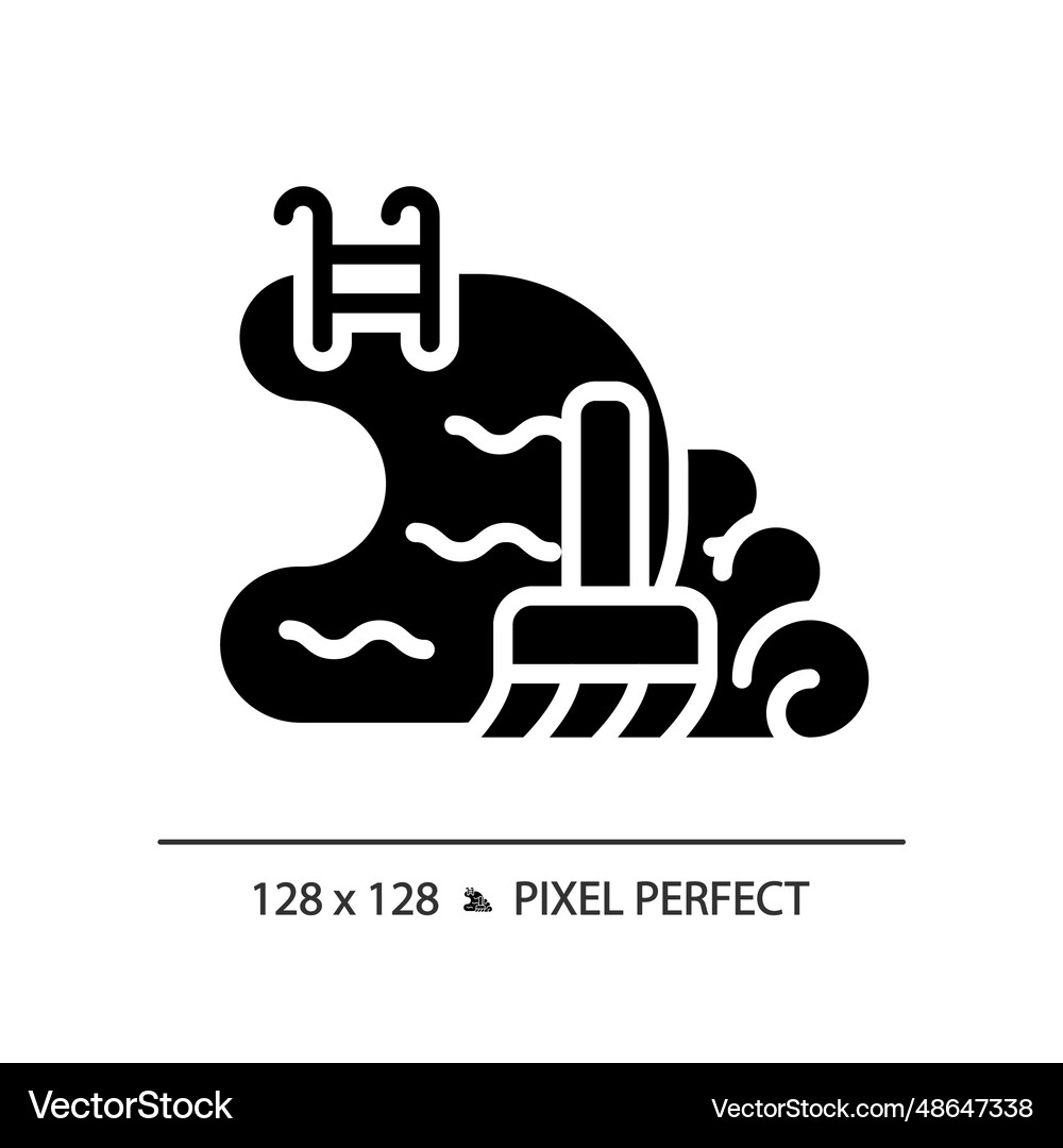 2d glyph style swimming pool cleaning icon Vector Image