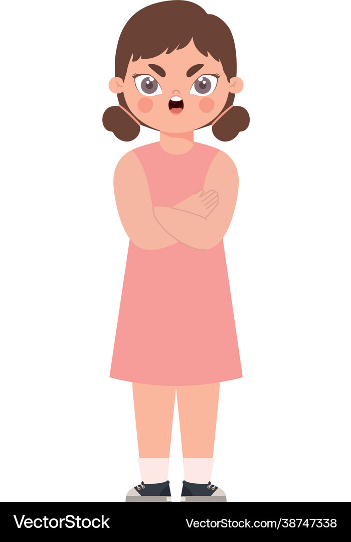 Angry young girl Royalty Free Vector Image - VectorStock