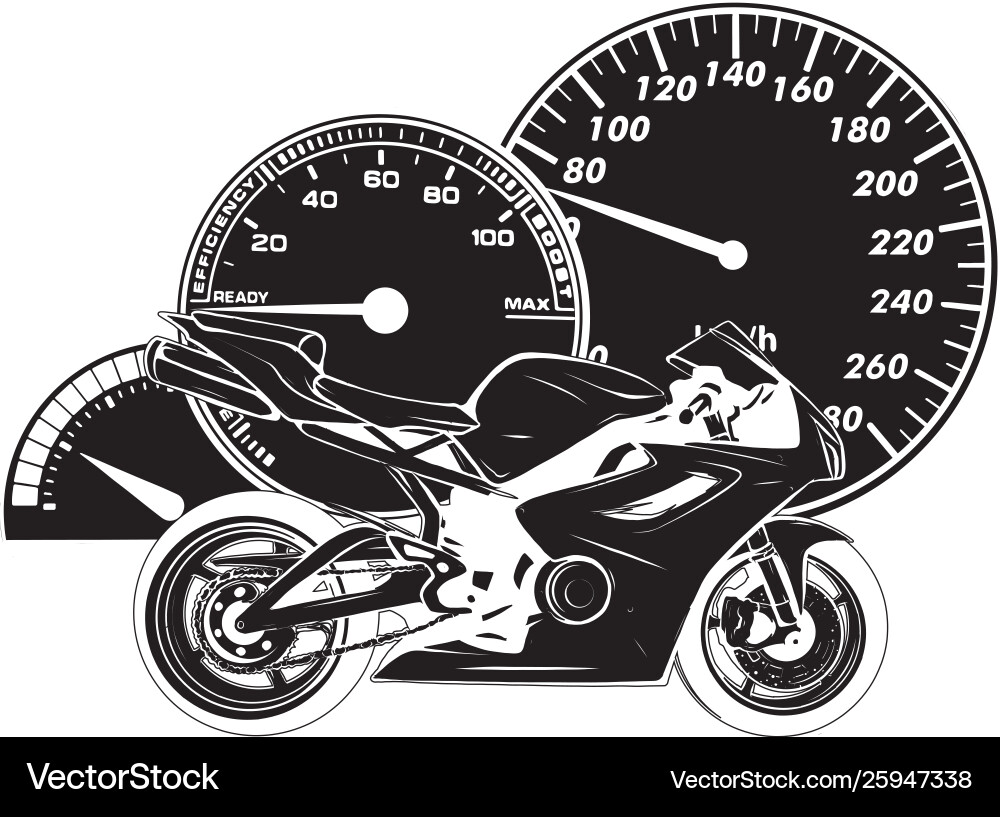 Artistic stylized motorcycle racer in motion Vector Image