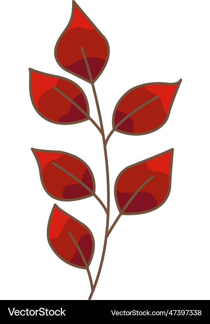 Bunch of red leaves Royalty Free Vector Image - VectorStock