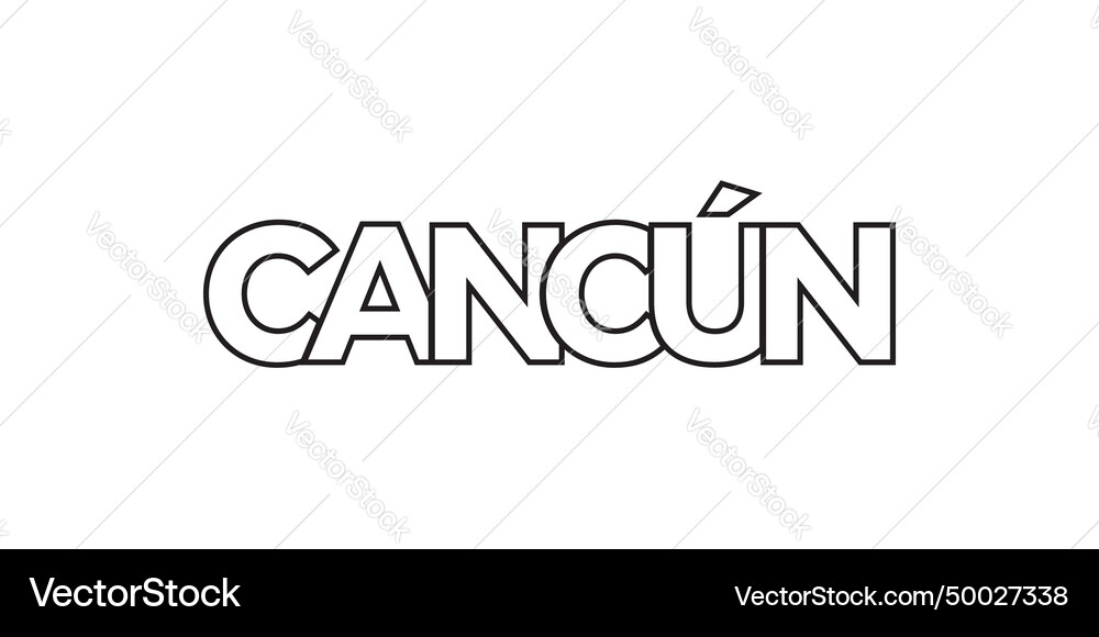 Cancun in the mexico emblem design features Vector Image