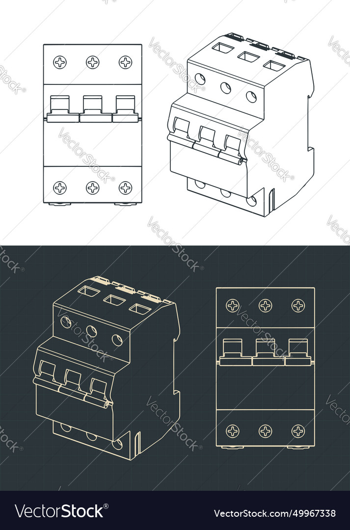 Circuit breaker drawings Royalty Free Vector Image Circuit breaker drawings Royalty Free Vector Image