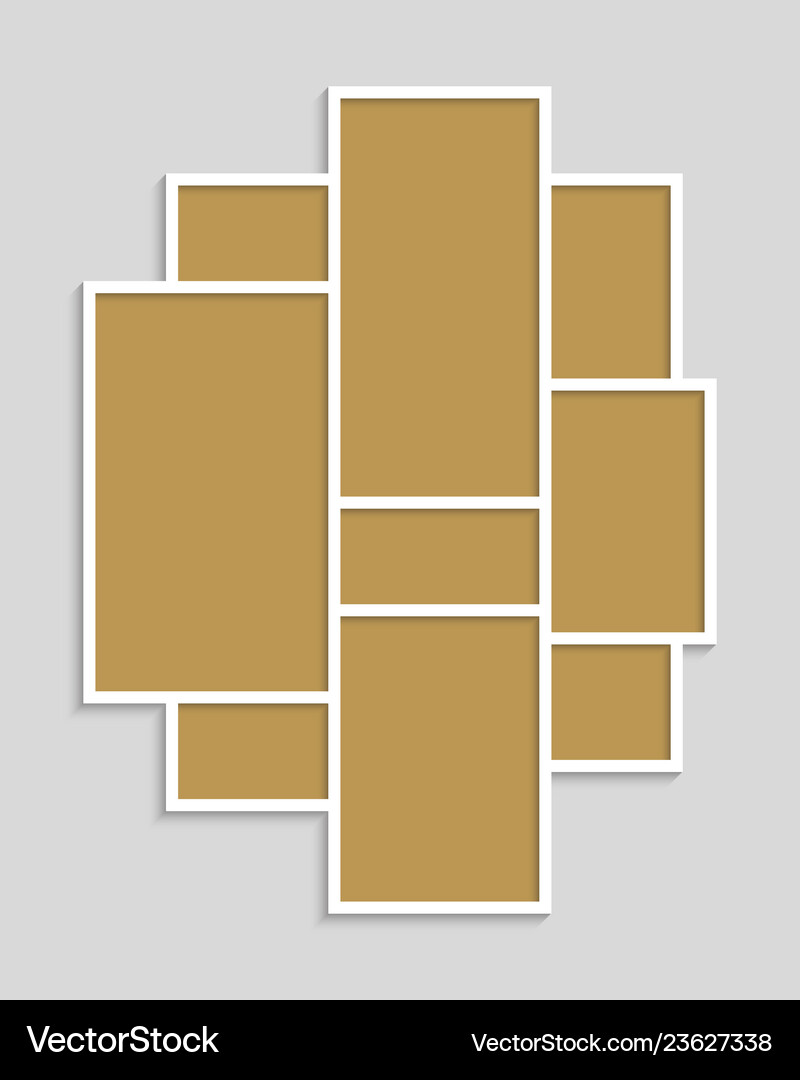 Collage nine frames photos parts Royalty Free Vector Image