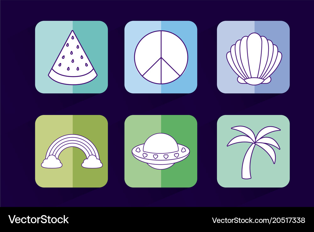 Cute related icons Royalty Free Vector Image - VectorStock