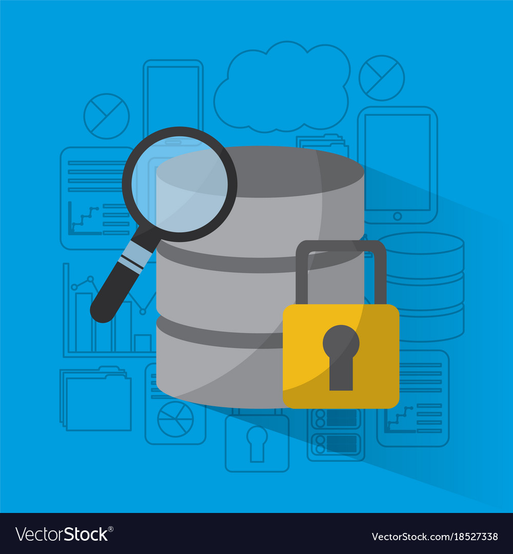 Data base storage security analysis search Vector Image