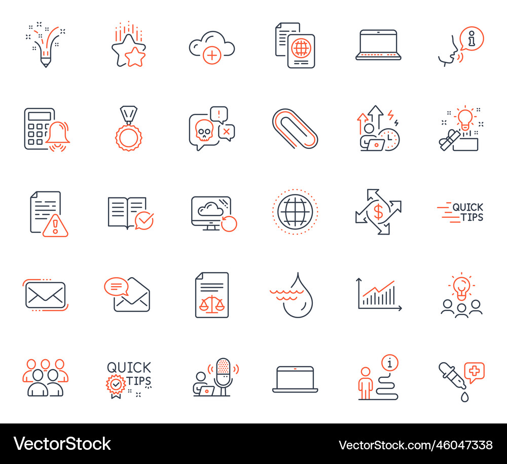 Education icons set included icon as notebook Vector Image