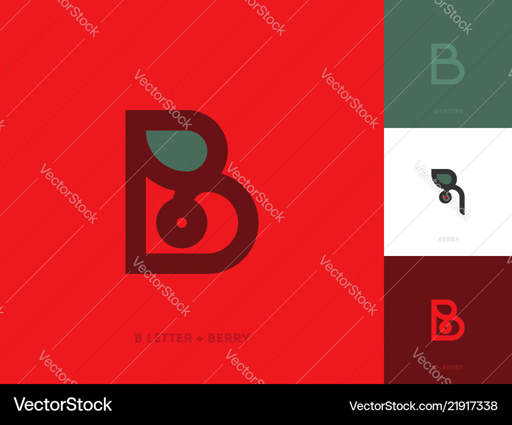 Elegant line style logo template with letter b Vector Image