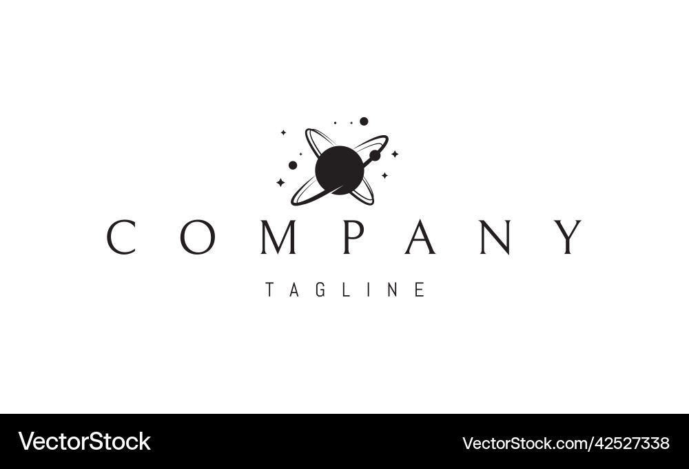 Logo on which an abstract image of atom Royalty Free Vector