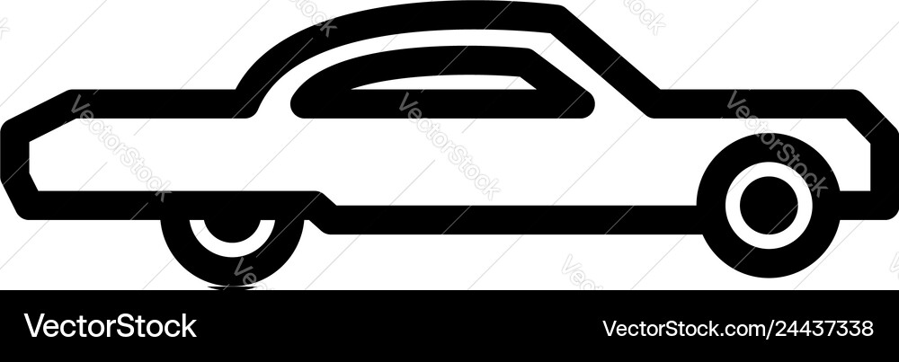 Low rider car icon line style Royalty Free Vector Image